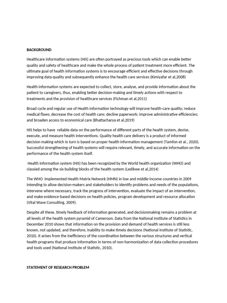 His Pdf Health Informatics Health Care