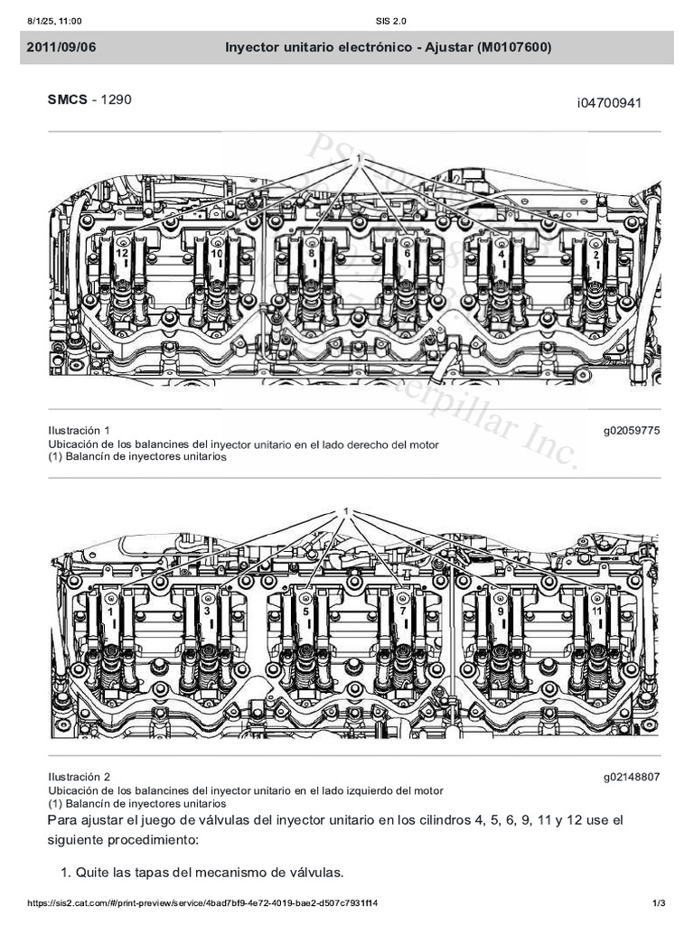 Ajuste de Inyectores Motores Diesel 6040. | PDF
