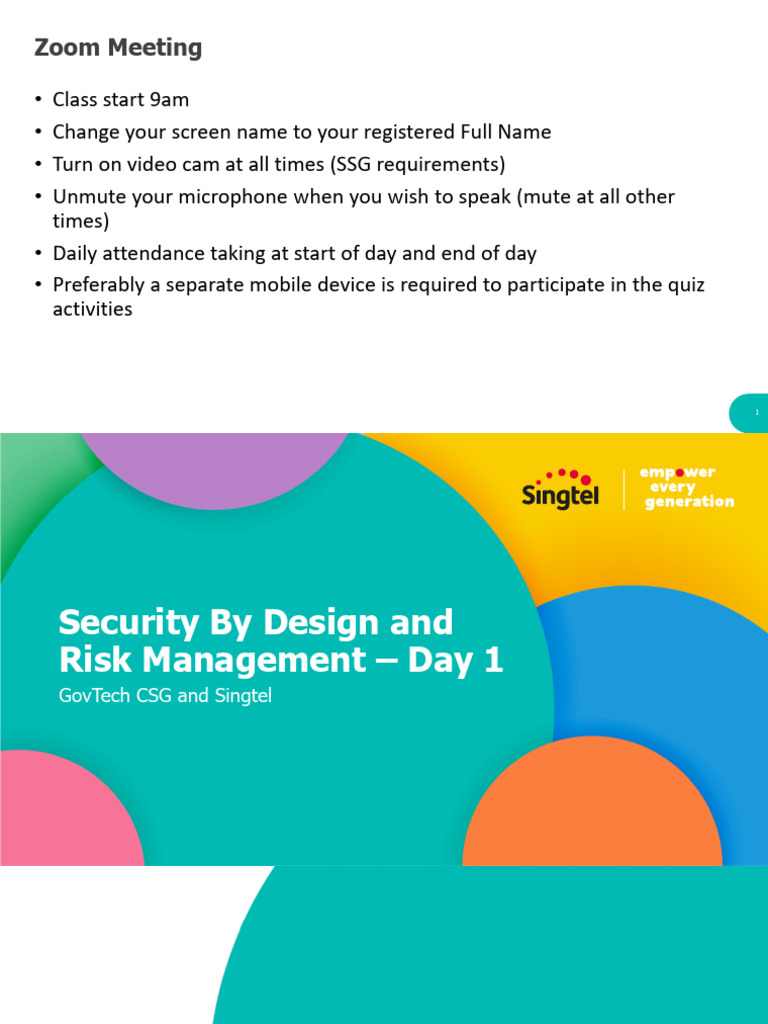 1.security by Design and Risk Management (Day 1) - 2022 - Student | PDF ...