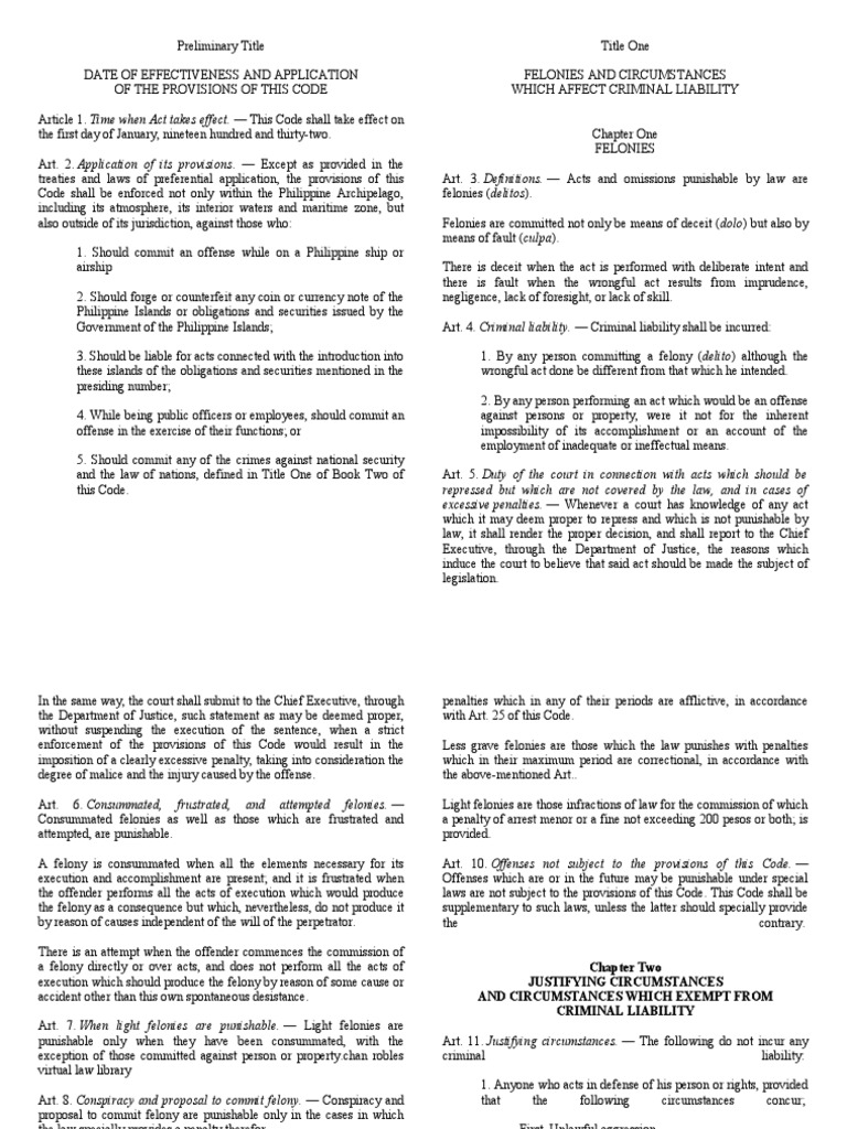 Revised Penal Code Overview | PDF | Felony | Pardon