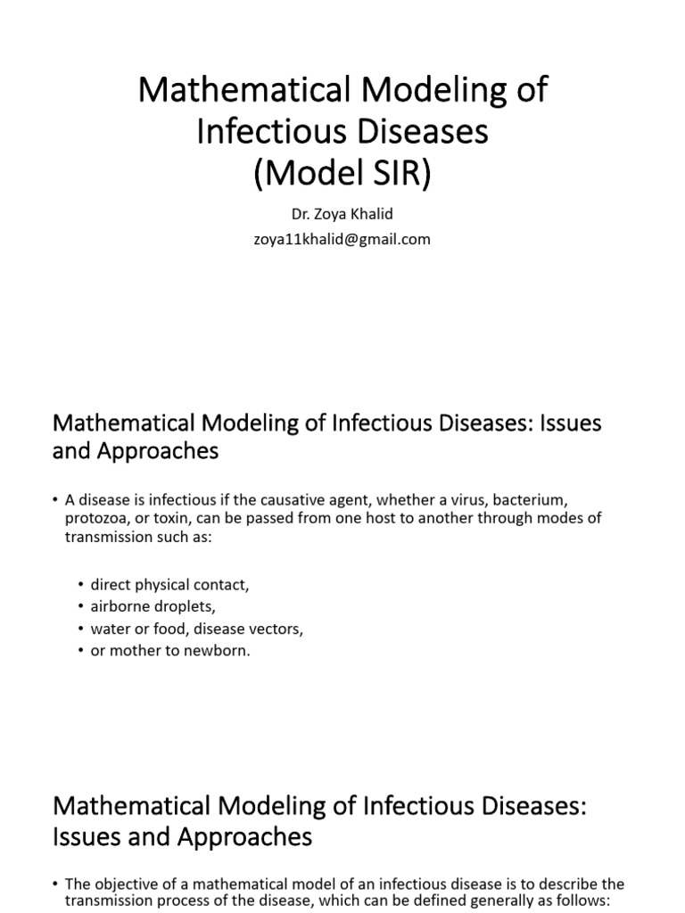 Mathmatical Modelling of Infectious Diseases (Model SIR) | PDF ...