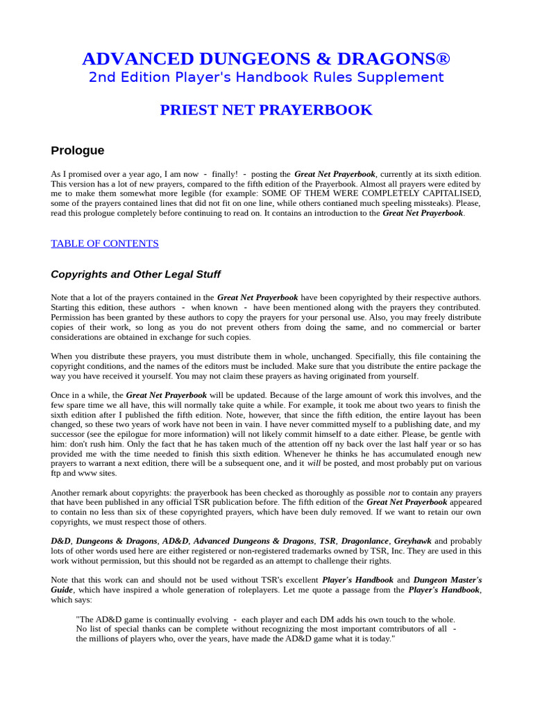 Priest Spellbook | PDF | Tsr, Inc. | Dungeons & Dragons