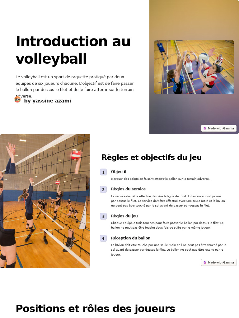 Introduction Au Volleyball | PDF | Volley-ball | Des sports