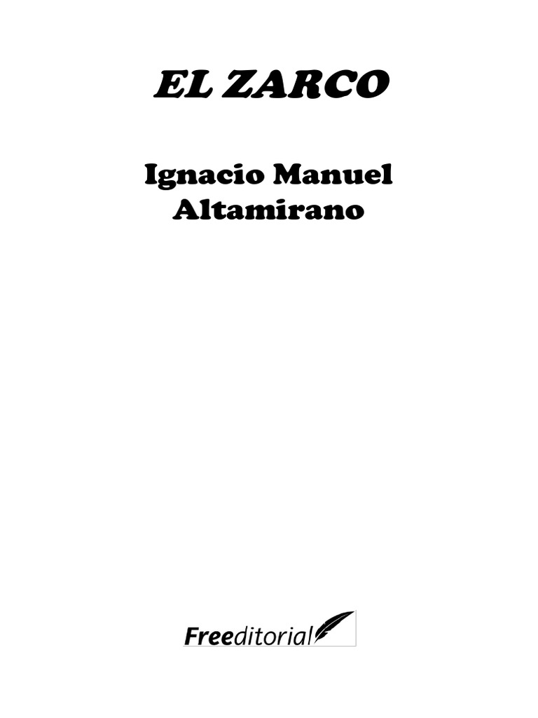 Ignacio Manuel Altamirano El Zarco | PDF | Ensillar | México