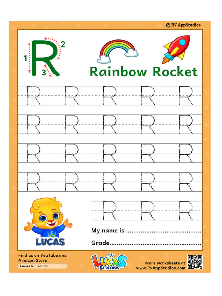 286 Free Printable Worksheets For Kids Capital Letter R Tracing ...