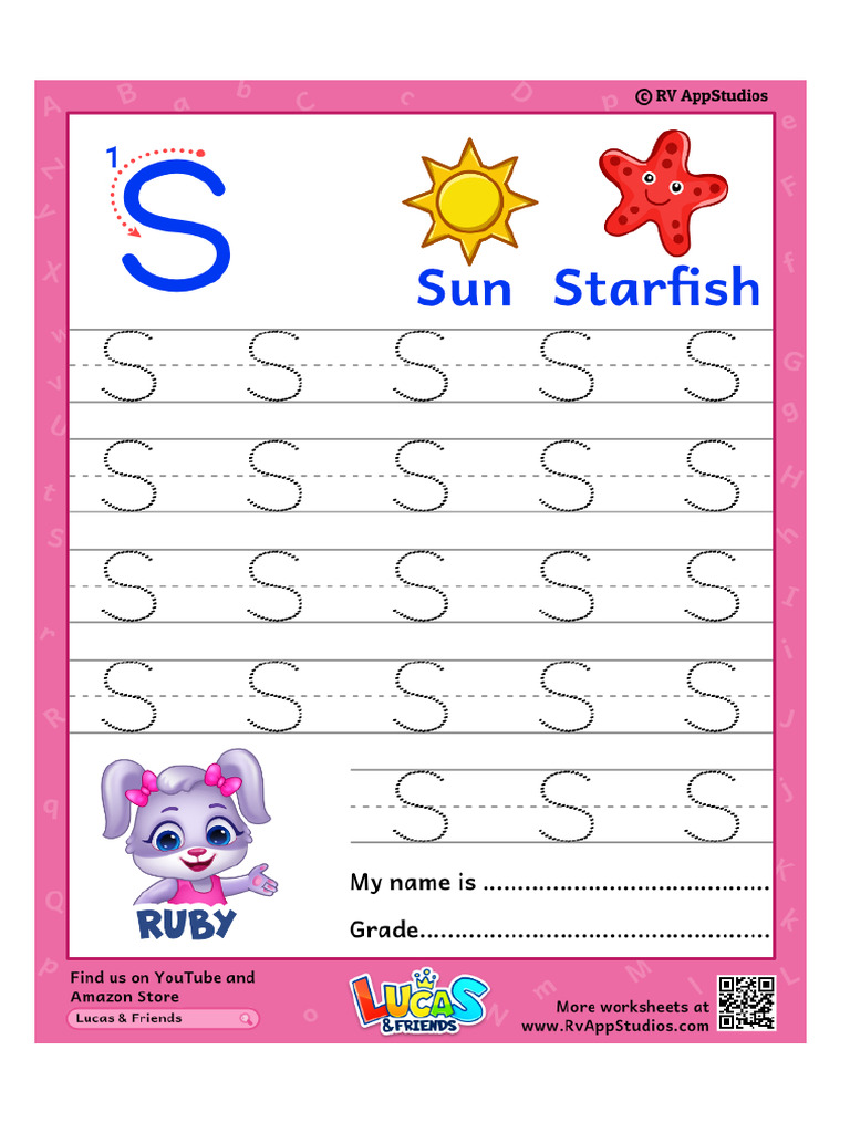 287 Free Printable Worksheets For Kids Capital Letter S Tracing ...