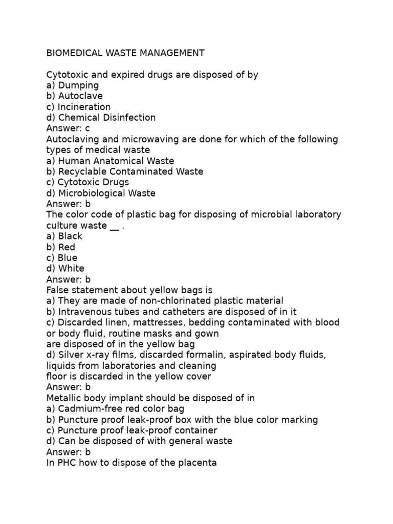Biomedical Waste Management Guidelines | PDF | Waste | Materials