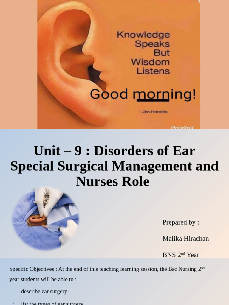 Ear Disorders: Surgical Management Guide | PDF | Ear | Surgery