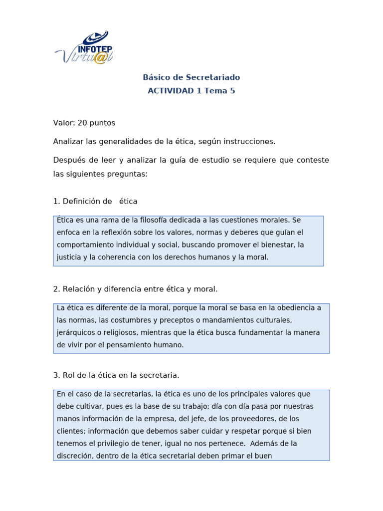 Actividad 1 Mod 5 | PDF | Moralidad | Información