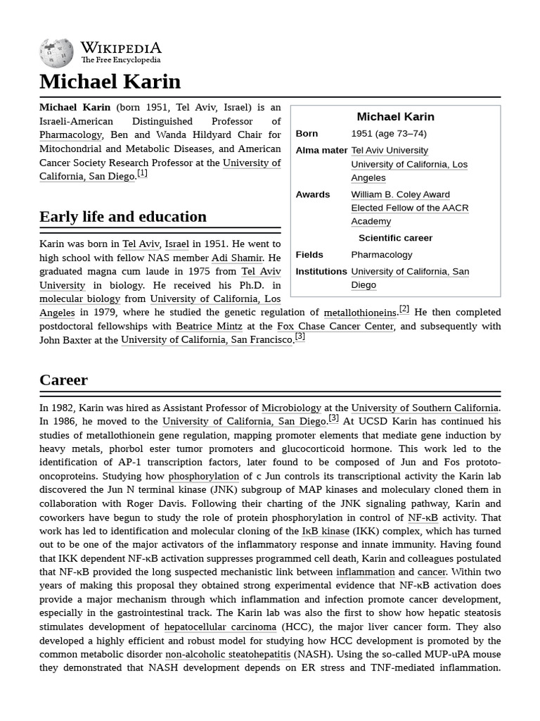 Michael_Karin | PDF | Cellular Processes | Immunology