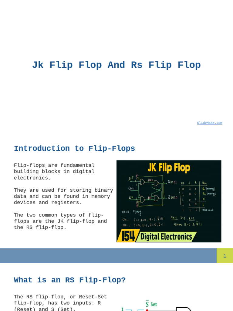 JK Flip Flop and Rs Flip Flop | PDF
