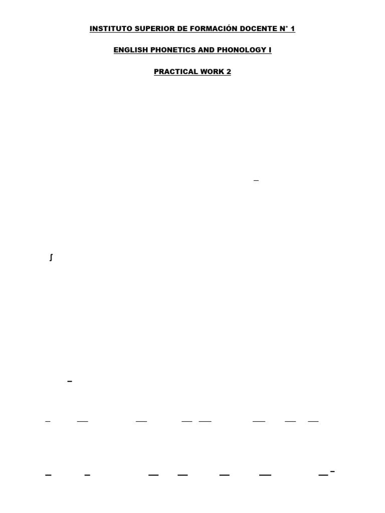 PHONETICS I - PRACTICAL WORK 2 - 2021 | PDF