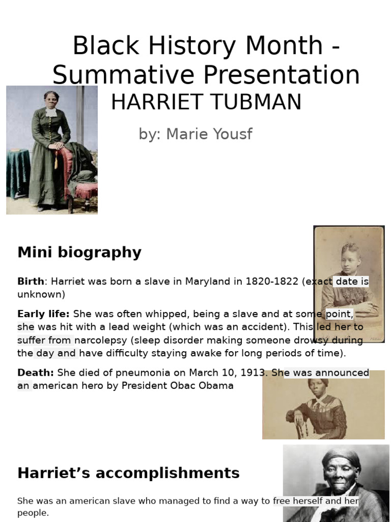 Harriet Tubman: A Legacy of Freedom | PDF | Harriet Tubman | Slavery