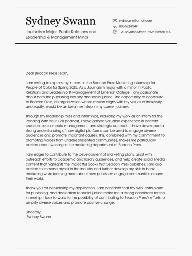 BP Cover Letter | PDF