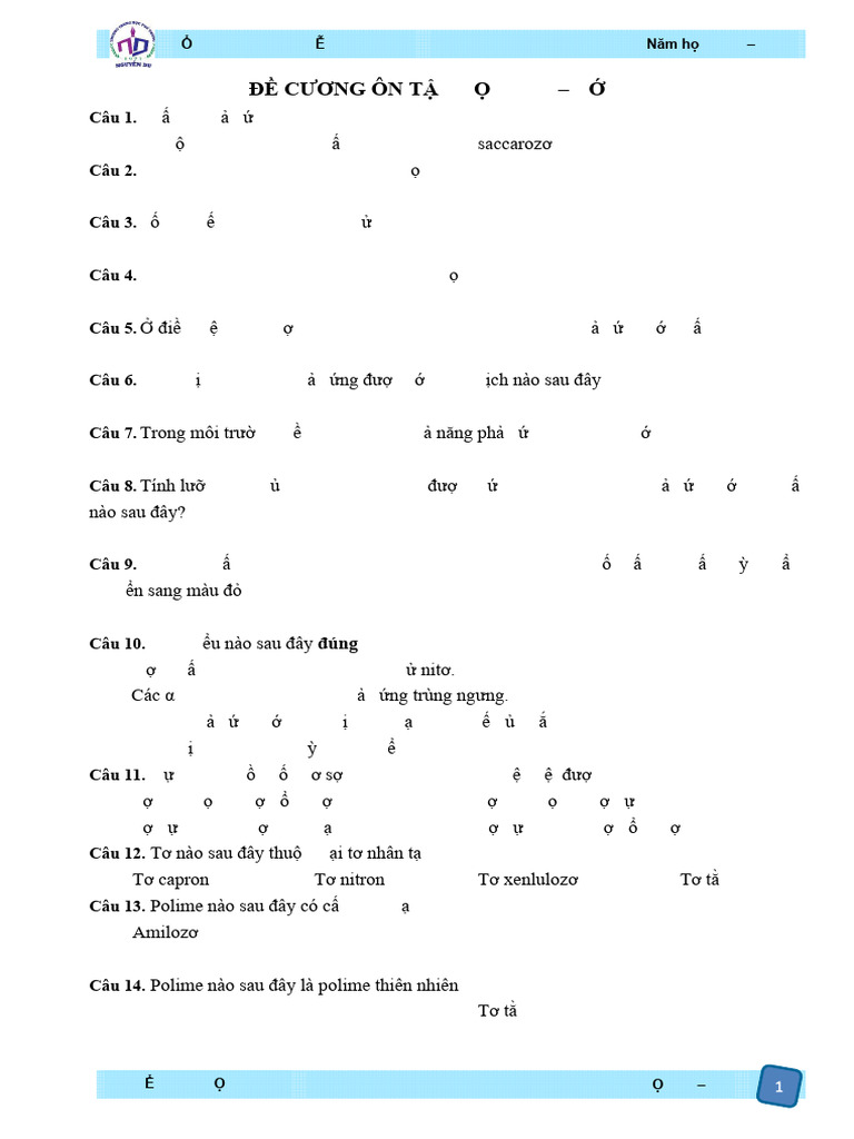 21-22HK112HS-On-tap-CK1 Hóa | PDF