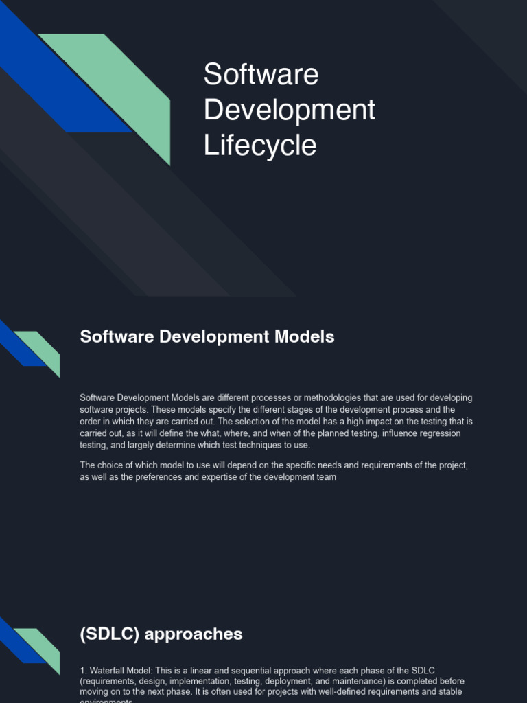 Testing in The Software Life Cycle - Lesson 2 | PDF | Software Testing ...