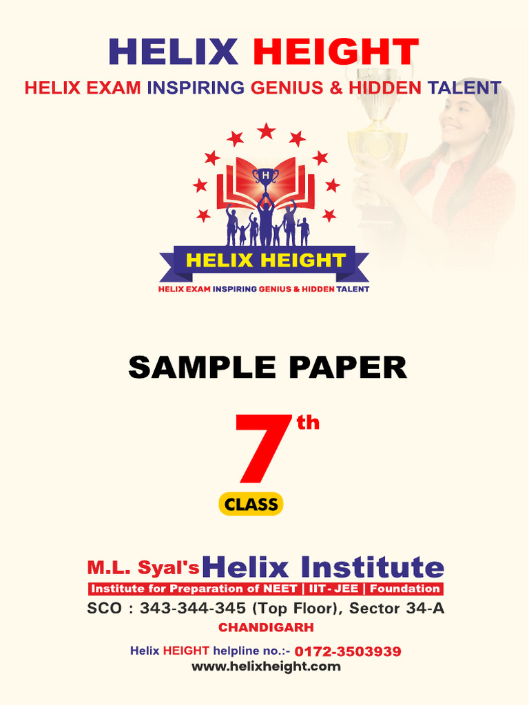 Helix Height 7th Dated 13-10-2024 - Sample Paper For Class 7 | PDF