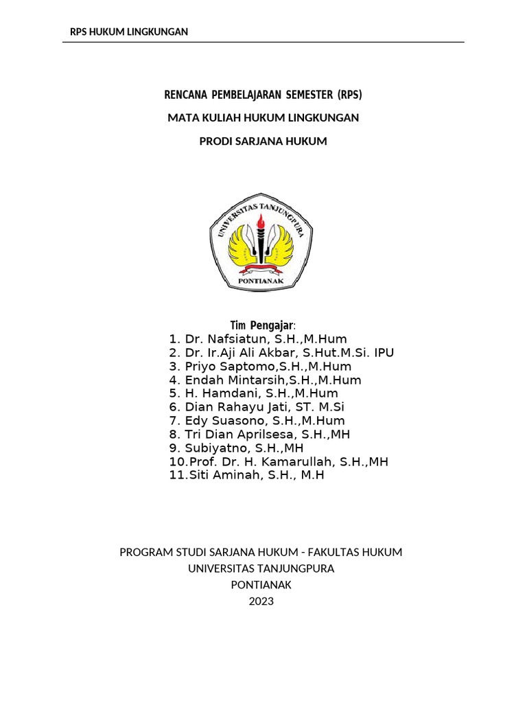 RPS OBE Hukum Lingkungan | PDF