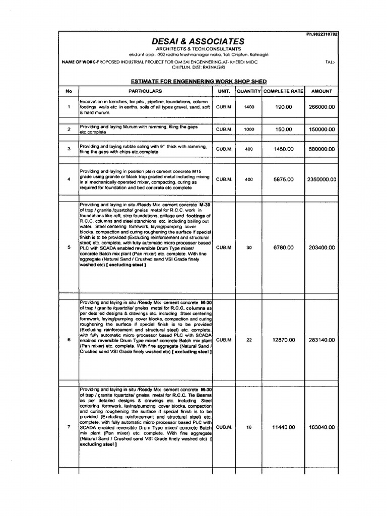 Om Sai Engineering Estimate | PDF