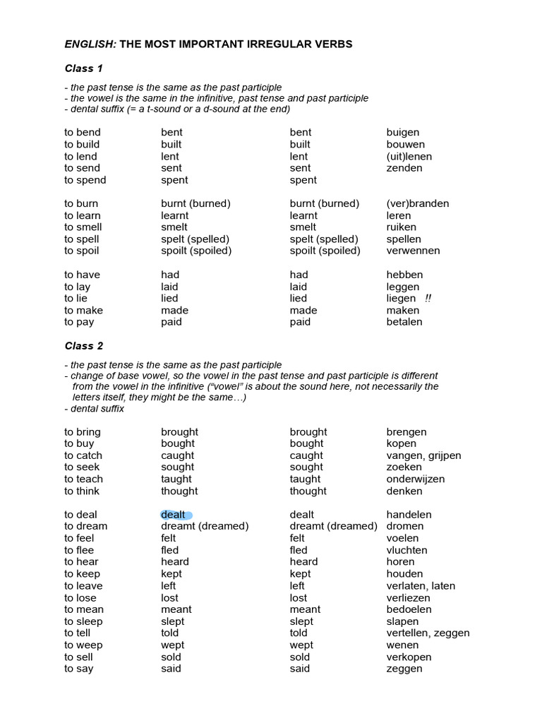 Irregular verbs | PDF | Linguistic Morphology | Language Mechanics