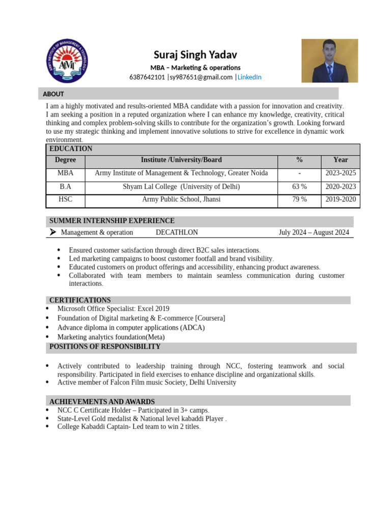 Neeraj Pawar CV | PDF
