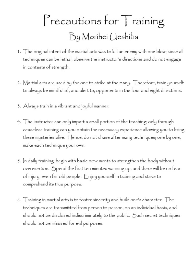 Precautions for Training | PDF