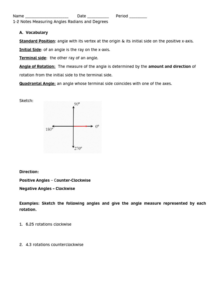 Measuring Angles: Radians & Degrees Guide | PDF