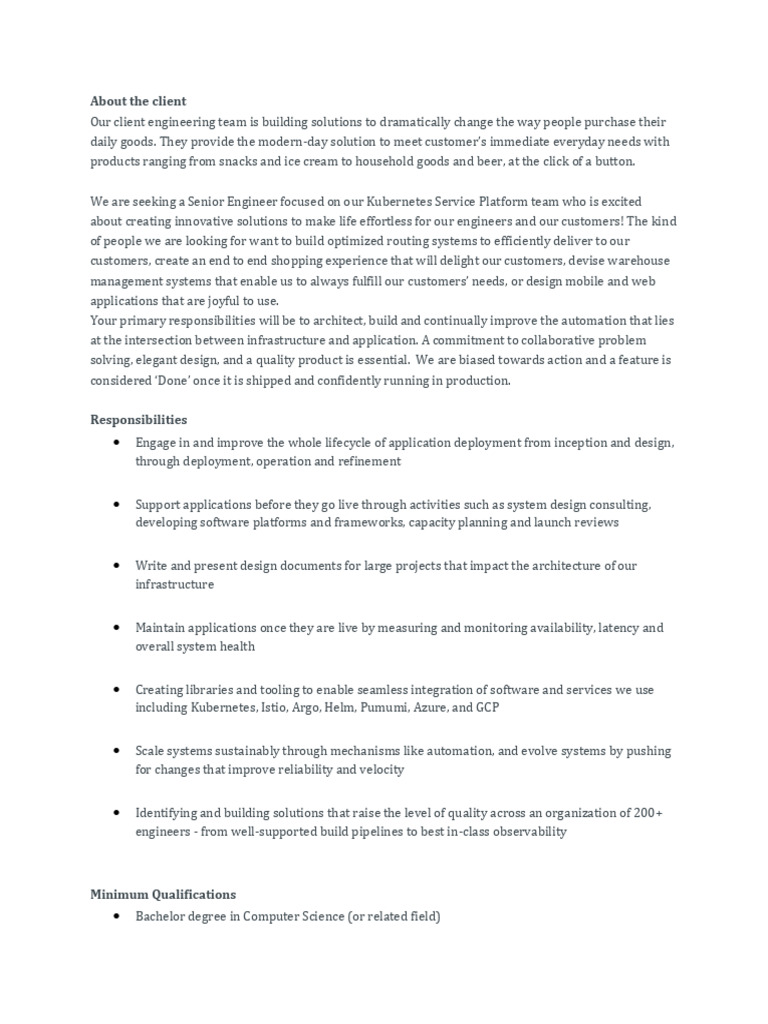JOB-36294 - Senior Cloud Software Engineer | PDF | Cloud Computing ...