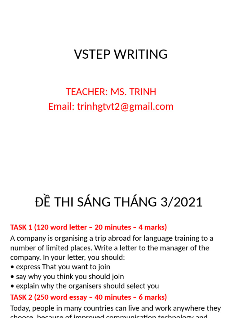 Writing-VSTEP 2022 | PDF