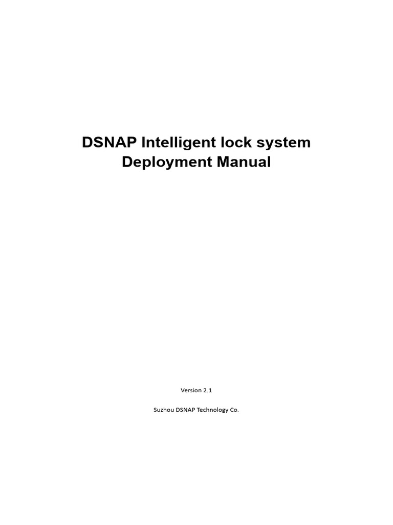DSNAP Intelligent Lock System Deployment Manual | PDF | Command Line Interface | Java ...