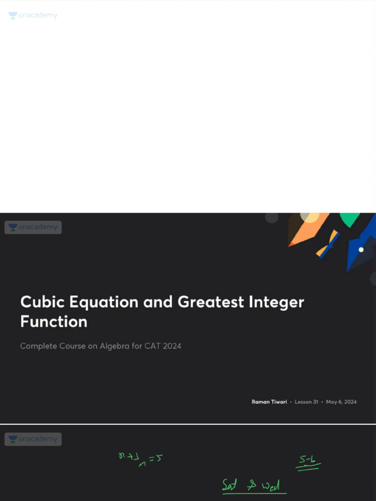Cubic Equation and Greatest Integer Function With Anno | PDF