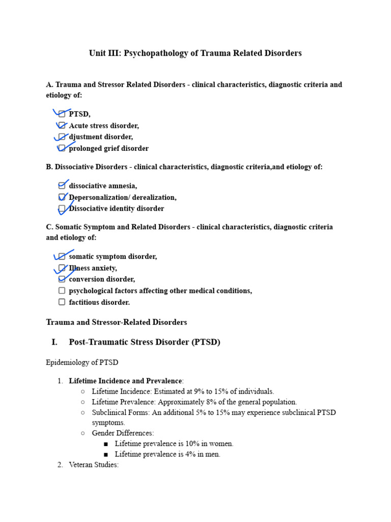 Psychopathology M.SC Notes | PDF | Dissociation (Psychology) | Mental ...