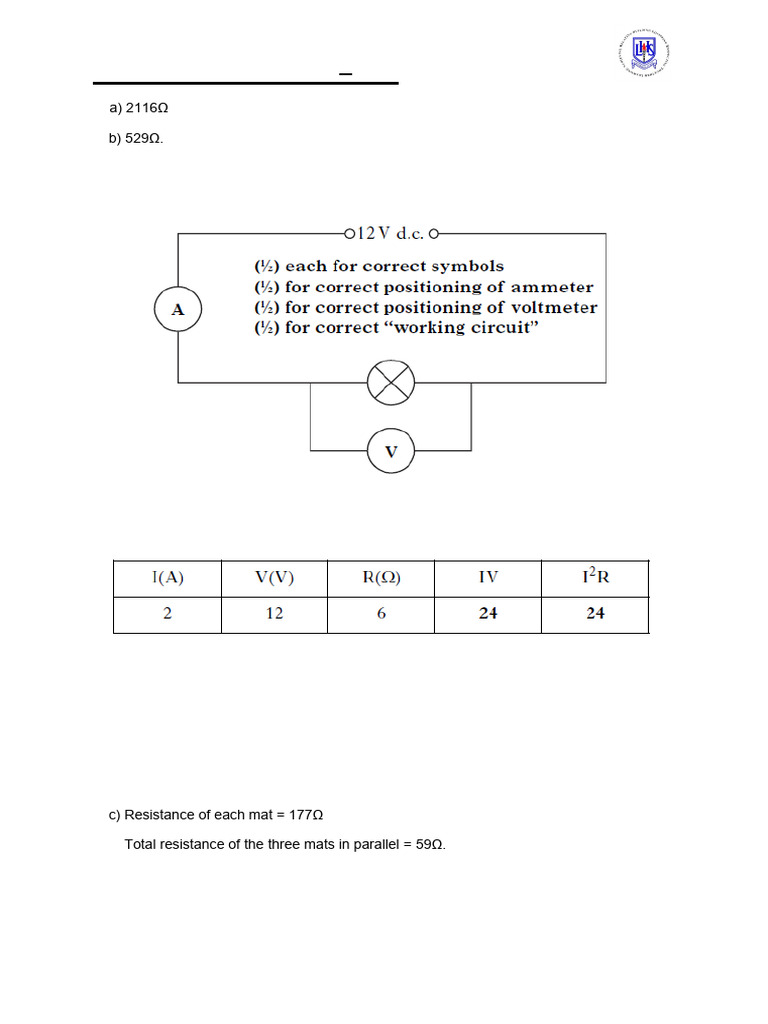 Electricity Answers.3 | PDF | Electrical Resistance And Conductance ...