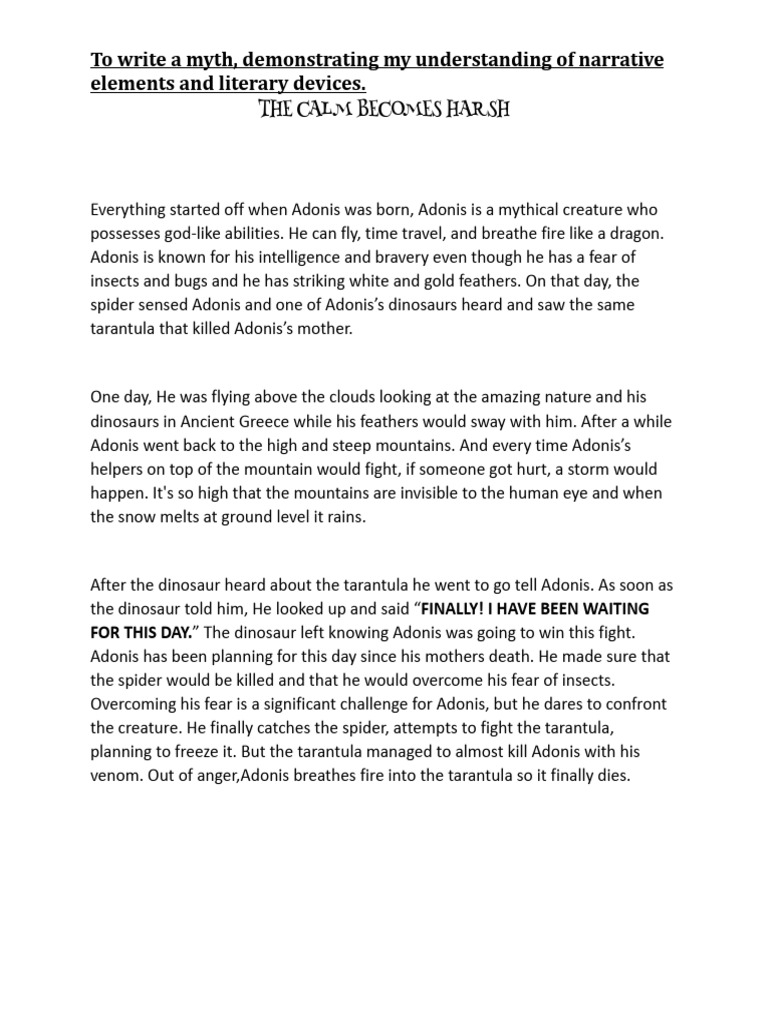 Myth of Adonis: A Hero's Journey | PDF