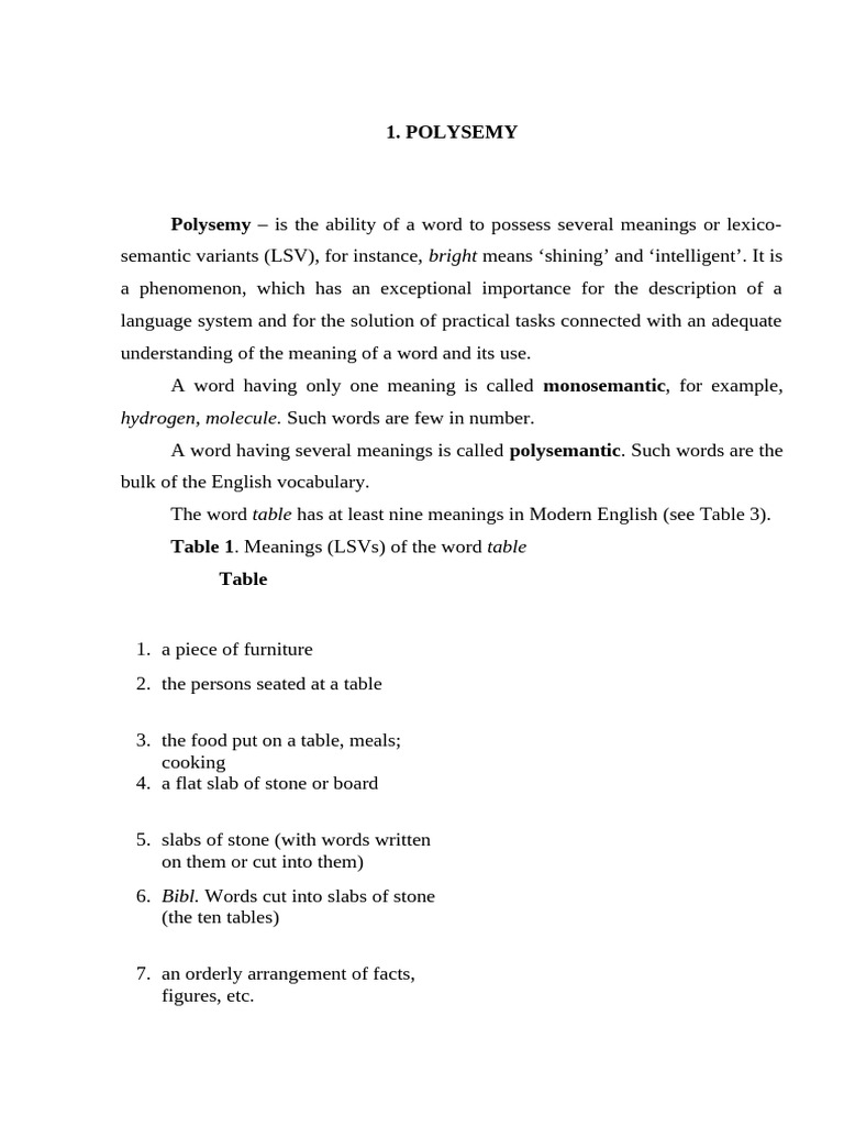 Polysemy. Misagebi Gamocda | PDF | Semantics | Word