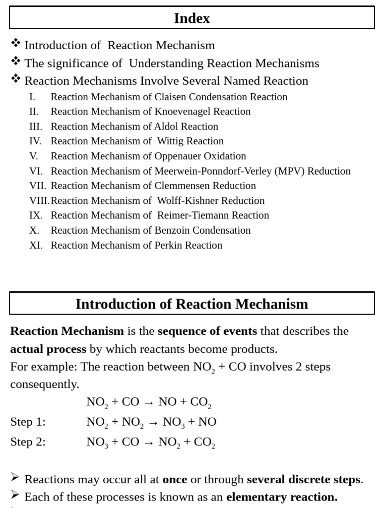 Easy Reaction Mechanism Presentation | PDF | Chemical Reactions | Aldehyde