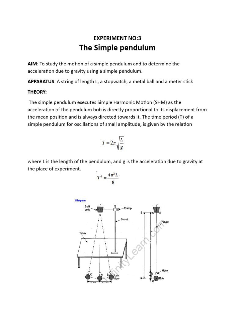 Simple Pendulum | PDF