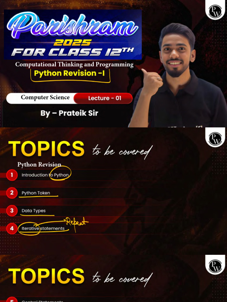 Computational Thinking and Programming 01 Class Notes PDF | PDF