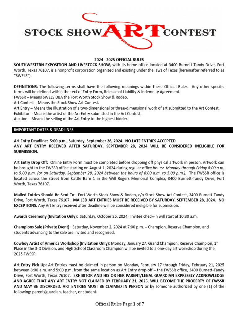 2025_Official_Art_Contest_Rules | PDF | Drawing