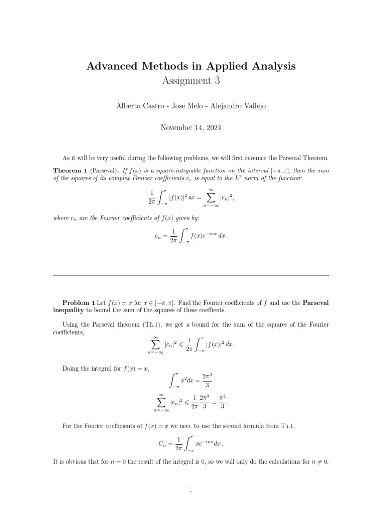 Identidad de Parseval | PDF | Fourier Transform | Fourier Series