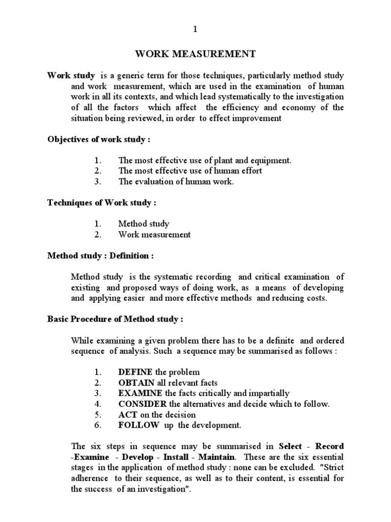 Work Measurement | PDF | Sampling (Statistics) | Normal Distribution