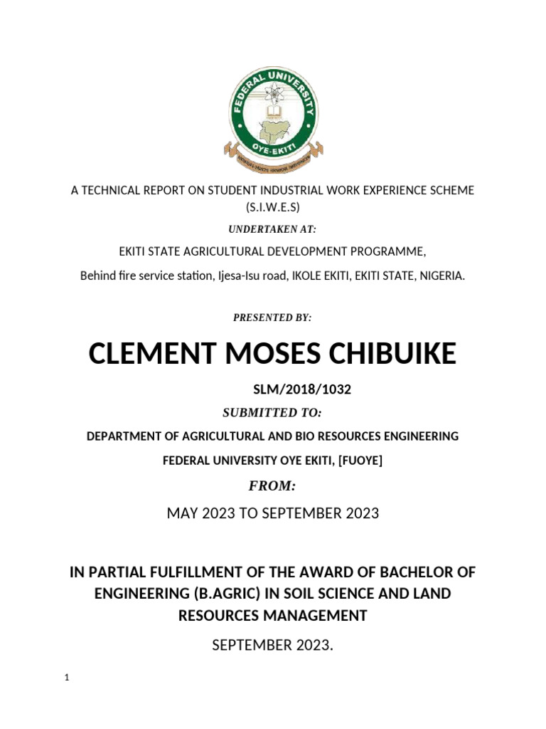 Clement Moses Chibuike I.T | PDF | Tractor | Irrigation
