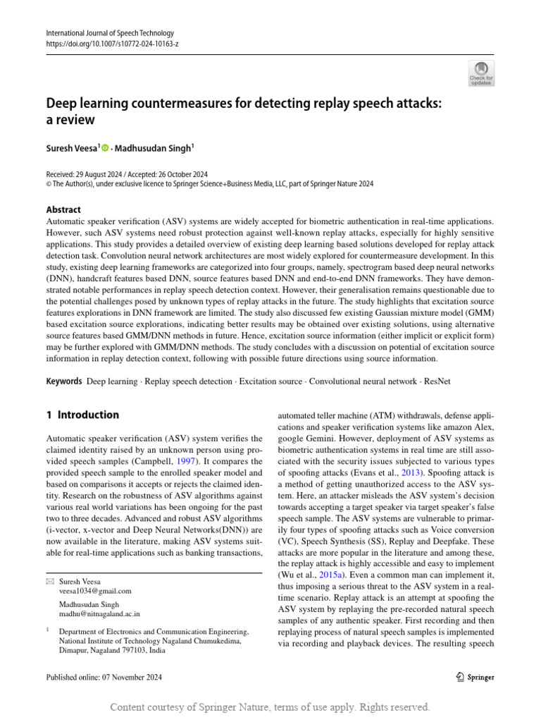Deep_learning_countermeasures_for_detecting_replay | PDF | Deep Learning | Artificial Neural Network