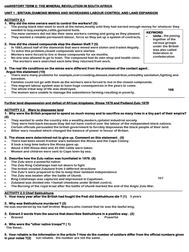 HISTORY TERM 2.1 | PDF | Zulu Kingdom