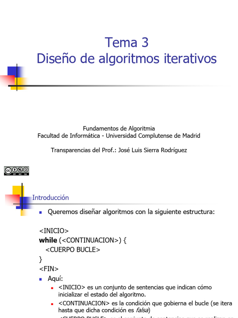 T3 Diseño de Algoritmos Iterativos | PDF | Algoritmos | Licencia ...