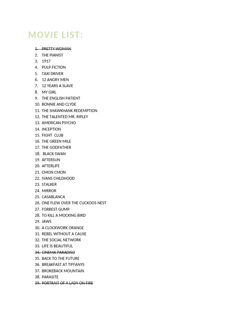 Movie List | PDF