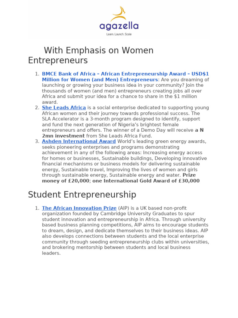 With Emphasis On Women Entrepreneurs | PDF | Entrepreneurship | Startup ...