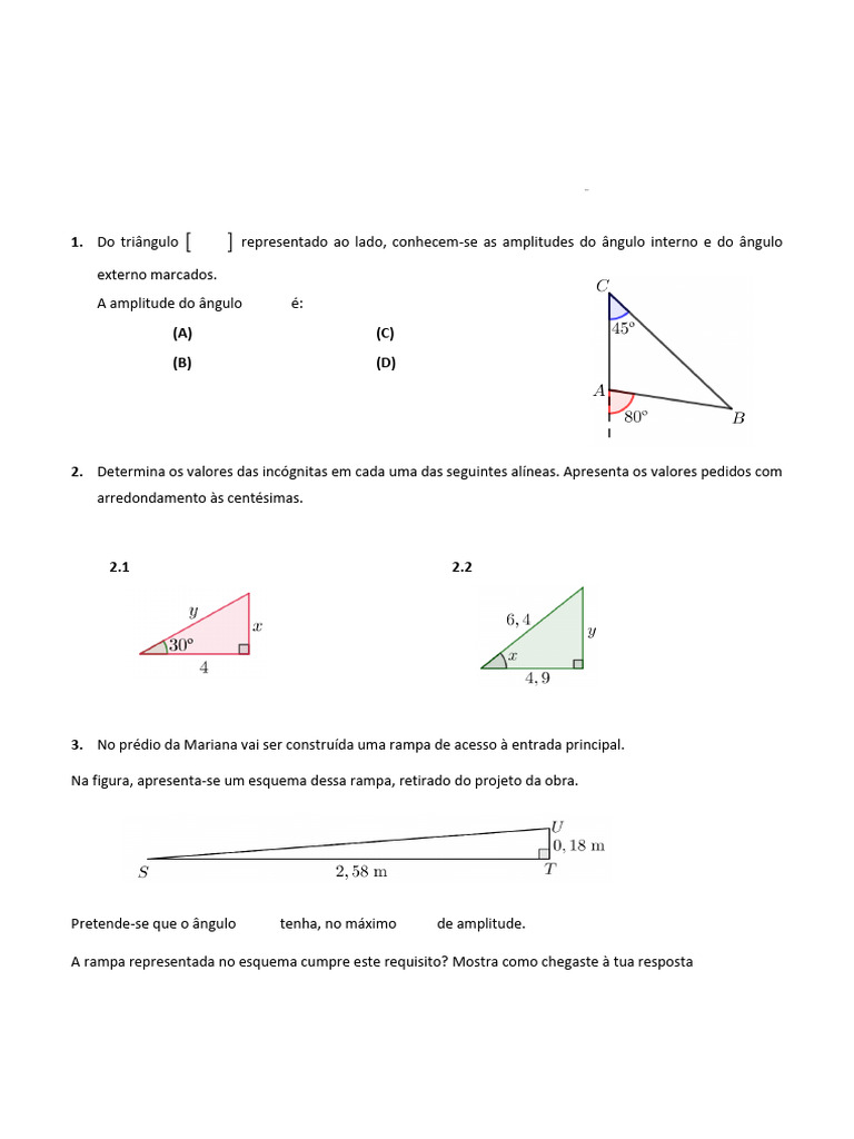 00 TRIGON revisão 9º ESAS | PDF | Triângulo | Círculo