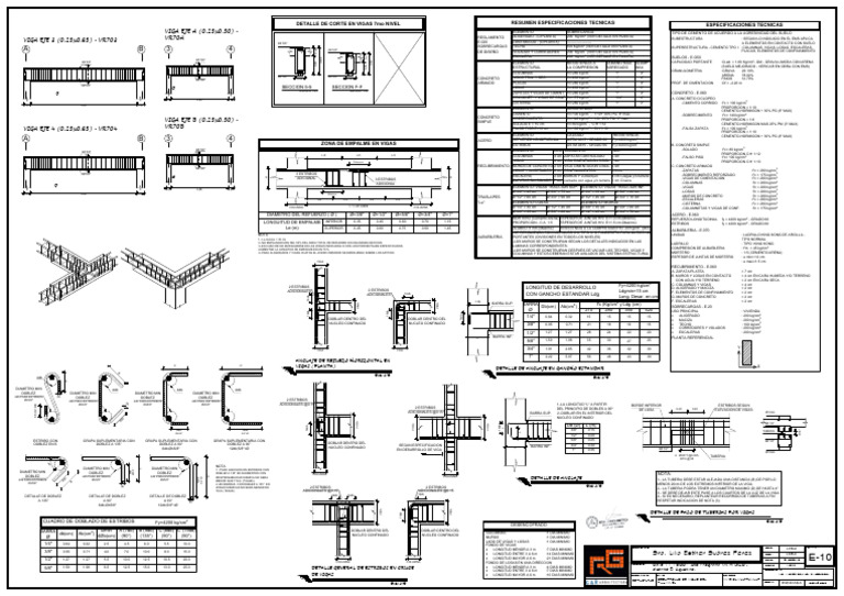 PLANO ESTRUCTURAS E-10 Rev.00 | PDF | Albañilería | Elementos arquitectónicos