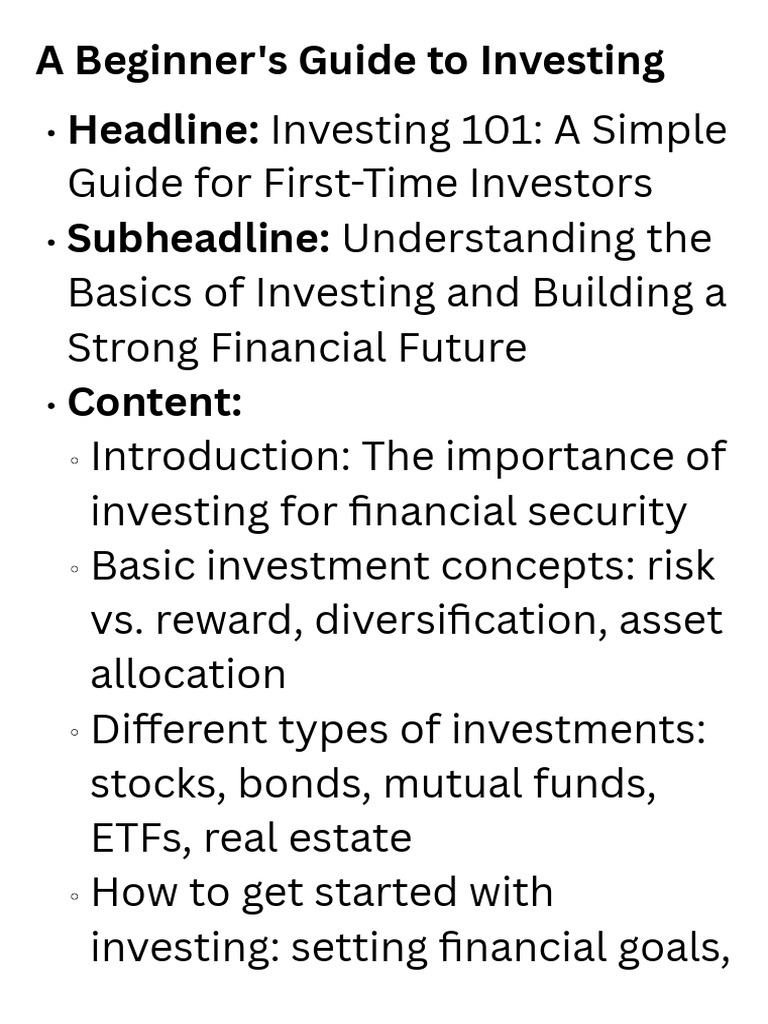A Beginner's Guide To Investing | PDF